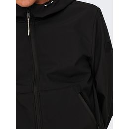 Only & Sons ONLY & SONS Herren Softshelljacke "ONSBOWIE SOFTSHELL BOMBER NOOS", schwarz, Gr. L, unifarben, Web, Obermaterial: 100% Polyester, Jacken