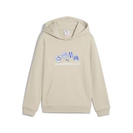 Puma Kinder Trainingspullover "Olympique de Marseille FtblCulture Hoodie Jugendliche", beige, Gr. 152, 68% Baumwolle, 32% Polyester, Pullover