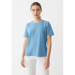 V&eacute;ro Moda VERO MODA Damen Blusentop "VMALVA CROCHET SS TOP WVN GA", blau, Gr. L, unifarben, Web, Obermaterial: 100% Polyester, Blusen