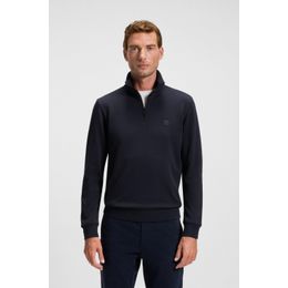 BOSS Orange Herren Sweatshirt "Zetrust"dunkelblau404, Basic, Gr. XXXL, Jersey, Obermaterial: 100% Baumwolle, Sweatshirts, mit Rei&szlig;verschluss am Kragen