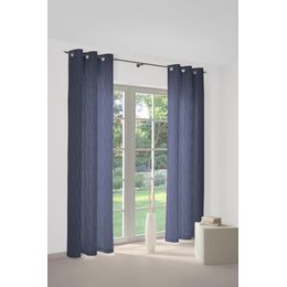 Vorhang WIRTH, B:132cm H:245cm, blau, Jacquard, Obermaterial: 75% Polyester, 25% Baumwolle, Wohnzimmer, Gardinen, "Sepino"