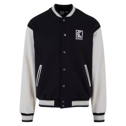 Karl Kani Damen Collegejacke "Karl Kani Herren KM232-007-2 KK Og Fleece College Jacket"schwarz, sanftes wei&szlig;, Gr. L, mehrfarbig, 80% Baumwolle, 20%