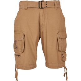 Cargoshorts Brandit "Brandit Herren Savage Vintage Cargo Shorts", Herren, Gr. 7XL, US-Gr&ouml;&szlig;en, beige, 100% Baumwolle, loose fit, Hosen