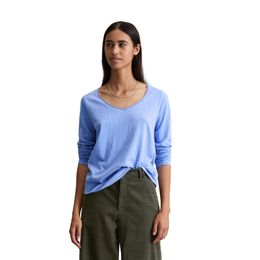 Marc O'Polo Damen Langarmshirt "aus Premium Organic Cotton"lake blau, Gr. XL, MARC O'POLO DENIM, unifarben, Obermaterial: 100% Baumwolle, Shirts