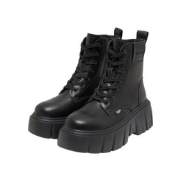 Buffalo Damen Stiefel "Buffalo ZESPHER LACE UP MID - VEGAN NAPPA", Gr. 41schwarz, Polyurethan, unifarben, Schuhe