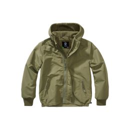 Brandit Jungen Allwetterjacke "Brandit Unisex Kids Windbreaker Frontzip"olive, Gr. 170, unifarben, 80% Polyacryl, 20% Polyester, Jacken