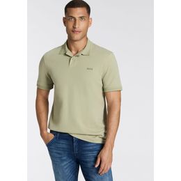 Poloshirt BOSS Orange "Pe Interlock", Herren, Gr. 5XL, gr&uuml;n (open gr&uuml;n370), Jersey, Obermaterial: 100% Baumwolle, regular fit, hoch geschlossener Ausschnitt, eingesetzt Strickb&uuml;ndchen, Shirts, aus Baumwoll-Piqu&eacute; mit Logo-Print Regular