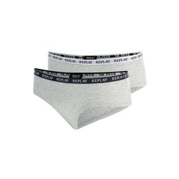 Replay Damen Panty "Panty Replay LADY CULOTTE Style 1 T/C 2pcs waterfall pack 2er Pack", Gr. S, grau, Obermaterial: 50% Viskose CV. 45% Baumwolle CO.
