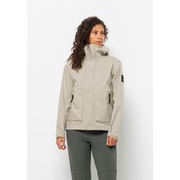 Jack Wolfskin Damen Regenjacke "WANDERMOOD 3L JKT W"dusty, grau, Gr. XS, OBERSTOFF 100% POLYESTER, Jacken