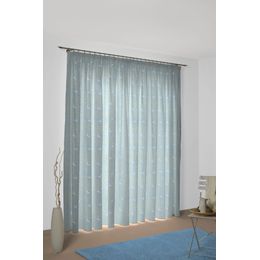 Vorhang WIRTH, B:65cm H:120cm, blau, Jacquard, Baumwolle, Polyacryl, Wohnzimmer, Gardinen, "Swift"