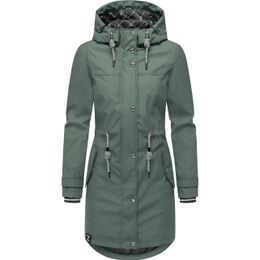 PEAK TIME Damen Regenjacke "L60042", grün, Gr. XXXL, Obermaterial: 100% Polyurethan, Futter 1: 100% Polyester, Futter 2: 60% Baumwolle, 40%
