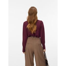 V&eacute;ro Moda VERO MODA Damen Langarmbluse "VMESME LS V-NECK TOP WVN GA", lila, Gr. S, unifarben, Web, Obermaterial: 100% Polyester, Blusen