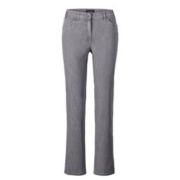 GOLDNER Damen Stretch-Jeans "Kurzgr&ouml;&szlig;e Edel geschm&uuml;ckte Jeanshose Carla", grau, Gr. 20, Obermaterial: 83% Baumwolle CO. 16% Polyester PES. 1%