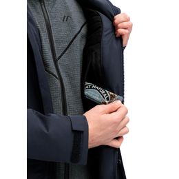 Maier Sports Herren Winterjacke "Peyor long", blau, Gr. 56, 100% Polyester, Jacken, warme Herren Regenjacke, wattierter Parka, wasserdicht +
