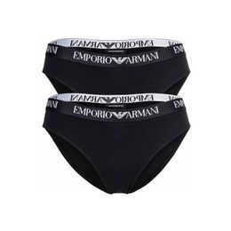 Emporio Armani Damen Slip "Slip ESSENTIAL COTTON 2er Pack", Gr. Lschwarz, Obermaterial: 95% Baumwolle CO. 5% Elasthan EL., Unterhosen