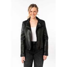 Mauritius Damen Lederjacke "MWMishell SF", schwarz, Gr. XL, unifarben, Fellimitat: 100% Polyester. Obermaterial: 100% Schafsleder. Futter: 100%