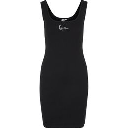 Karl Kani Damen Shirtkleid "Karl Kani Damen KW-DS011-001-01 Small Signature Rib Dress"schwarz, Gr. XS, 95% Baumwolle, 5% Elasthan, Kleider