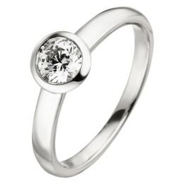 Jobo Damen Diamantring "Ring Wei&szlig;goldring Solit&auml;r", 56, SI = kleine Einschl&uuml;sse, Diamanten Wei&szlig;gold 585wei&szlig;gold 585, Diamanten, Wei&szlig;gold 585,