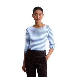 Marc O'Polo MARC O'POLO Damen Langarmshirt "aus Slubjersey"multi, cloudless blau, Basic, Gr. XL, gestreift, Obermaterial: 100% Baumwolle, Shirts