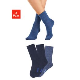 Bench. Damen Socken "Damen Wollsocken; Basic mit weichem Gummibund, Wandersocken", Gr. 35, blau, Elasthan, Polyamid, Wolle, unifarben, Socken,