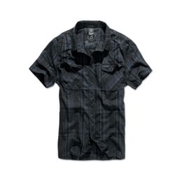 Langarmhemd Brandit "Brandit Herren Roadstar Shirt", Herren, Gr. 4XL, US-Größen, schwarz, blau, 100% Baumwolle, unifarben, normal, Hemden