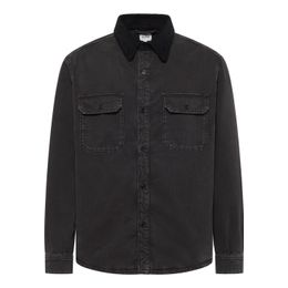 Mustang Herren Outdoorjacke "Herren Style Branson Shirt Jacket"schwarz, Gr. S, unifarben, Denim/Jeans, 100% Baumwolle, Jacken