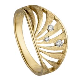 Jobo Damen Diamantring "Ring Goldring", 56, SI = kleine Einschl&uuml;sse, Diamanten Gelbgold 585gelbgold 585, Diamanten, Gelbgold 585, Fingerringe