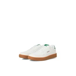 Jack & Jones JACK & JONES Herren Sneaker "JFWBOUNCE", Gr. 45wei&szlig;, gr&uuml;n, Lederimitat, Textil, kontrastfarbene Details, Schuhe, mit Kontrastbesatz