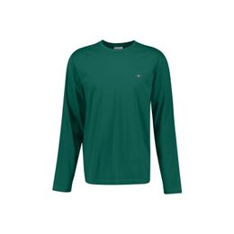 Gant Herren Longsleeve "Longsleeve REGULAR SHIELD LONG SLEEVE 1er Pack"gr&uuml;n (deep forest), Gr. M, Obermaterial: 100% Baumwolle CO., Shirts