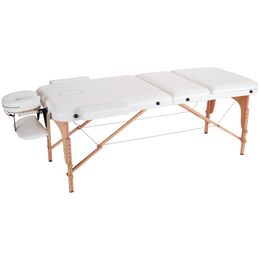 Novel Massageliege, Wei&szlig;, Holz, Metall, Kunststoff, Holzwerkstoff, Buche, Hartholz, 70x62-85x185 cm, Freizeit, Wellness, K&ouml;rperpflege, Wohlf&uuml;hlprodukte