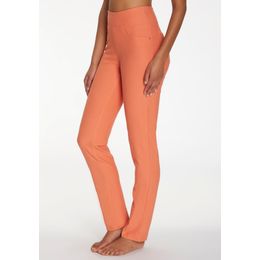 H.I.S. H.I.S Damen Schlupfhose, Gr. 32peach neon, Obermaterial: 70% Baumwolle, 25% Polyester, 5% Elasthan, unifarben, Basic, Hosen