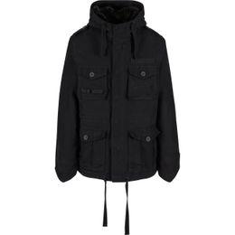 Allwetterjacke Brandit "Brandit Brandit Men Respite Jacket", Herren, Gr. 4XL, schwarz, 100% Baumwolle, unifarben, normal, amerikanischer Ausschnitt, Jacken