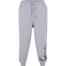 Karl Kani Herren Stoffhose "Karl Kani Herren KK Signature Retro Sweatpants"grau, schwarz, Gr. XXS, 80% Baumwolle, 20% Polyester, Hosen