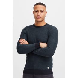 Blend Herren Rundhalspullover "BHNathan", blau, Gr. XXL, Feinstrick, 100% Baumwolle, Pullover, Strickpullover mit farblich abgesetzten Abschl&uuml;ssen