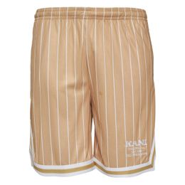 Karl Kani Damen Shorts "Karl Kani Herren KM232-005-2 KK Retro Pinstripes Mesh Shorts"sand, wei&szlig;, Gr. M, gestreift, 100% Polyester (Recycelt), Hosen