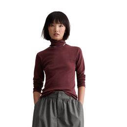 Marc O'Polo Damen Langarmshirt "aus softem Ripp-Jersey"schwarz maroon, Gr. XL, MARC O'POLO DENIM, unifarben, Obermaterial: 96% Baumwolle, 4% Elasthan, Shirts