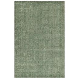 Teppich, B:90cm H:10mm L:160cmgr&uuml;n, Schurwolle, Viskose, Wolle, Wohnzimmer, Teppiche