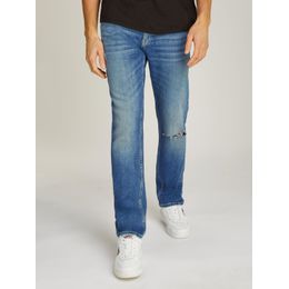 Tommy Jeans Herren Slim-fit-Jeans "Scanton Slim Denim", blau, Gr. 31, Obermaterial: 99% Baumwolle, 1% Elasthan, Jeans, Destroyed-Effekt, verschieden