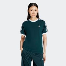 Damen T-Shirt "3 STRIPE TEE", wei&szlig;, Gr. S, adidas originals, Obermaterial: 94% Baumwolle, 6% Elasthan, Shirts, drei Streifen Shirt mit Trefoil Logo