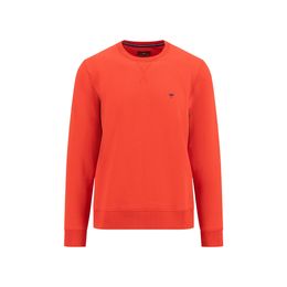 Fynch-Hatton Herren Sweatshirt, rot, Gr. L, unifarben, Sweatware, Obermaterial: 90% Baumwolle, 10% Polyester, Sweatshirts, mit Logo Stickerei