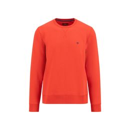 Fynch-Hatton Herren Sweatshirt, rot, Gr. XL, unifarben, Sweatware, Obermaterial: 90% Baumwolle, 10% Polyester, Sweatshirts, mit Logo Stickerei