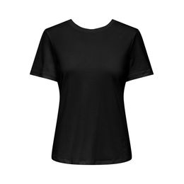 Only Damen Kurzarmshirt "ONLSIGRID S/S O-NECK TOP JRS", schwarz, Gr. M, unifarben, Jersey, Obermaterial: 50% Baumwolle, 50% Modal, Shirts