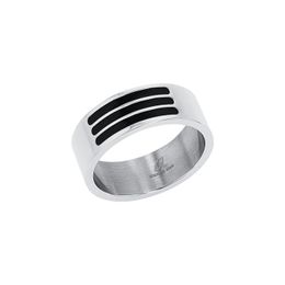 Amor Damen Fingerring, 62, Edelstahl, 8mmedelstahlfarben, schwarz, Edelstahl, Fingerringe
