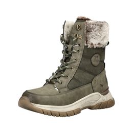 Mustang Shoes Damen Schn&uuml;rstiefelette "Mustang Shoes Stiefelette Lederimitat/Textil", Gr. 36, gr&uuml;n, Lederimitat, Textil, Schuhe