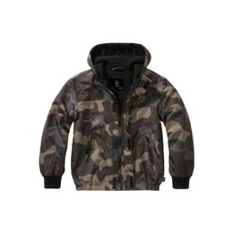 Brandit Jungen Allwetterjacke "Brandit Unisex Kids Windbreaker Frontzip"schwarzcamo, Gr. 170, unifarben, 80% Polyacryl, 20% Polyester, Jacken