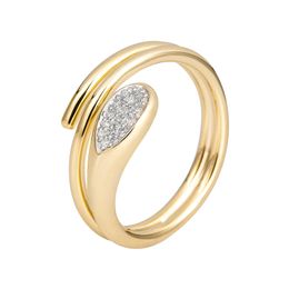 Jobo Damen Diamantring "Ring Goldring Spirale Spiralring", 58, SI = kleine Einschl&uuml;sse, Diamanten Gelbgold 585gelbgold 585, Diamanten, Gelbgold 585,
