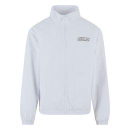Trainingsjacke Karl Kani "Karl Kani Sport Patch Essential Trackjacket white", Damen, Gr. M, wei&szlig;, 100% Polyamid, mehrfarbig, normal, amerikanischer Ausschnitt, Jacken Trainingsjacke