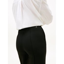 Tommy Hilfiger Damen Anzughose "PUNTO WIDE LEG PANT", schwarz, Gr. 46, unifarben, Web, Obermaterial: 68% Polyester, 28% Viskose, 4% Elasthan, Hosen