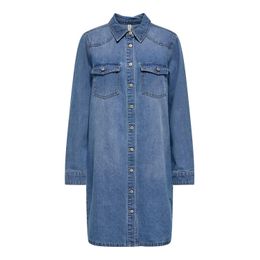 Jeanskleid Only "ONLLISA L/S DNM DRESS GUA NOOS", Damen, Gr. M, N-Gr, blau (medium blau denim), Denim/Jeans, Obermaterial: 90% Baumwolle, 10% Viskose, unifarben, Kleider