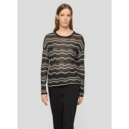 Rabe Damen Strickpullover "Pullover"schwarz, Gr. 46, geringelt, 43%Viskose, 31%Polyester, 26%Metallic Garn, Pullover